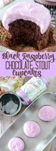 Black Raspberry Chocolate Stout Cupcakes - Foodtastic Mom