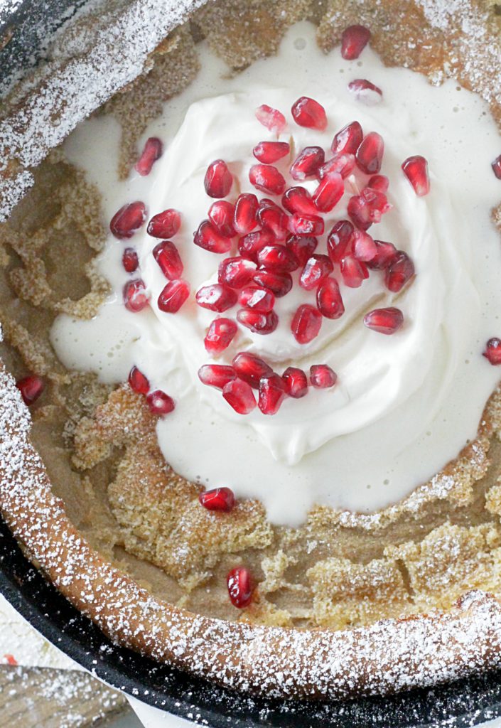 Gingerbread Dutch Baby with Lemon Whipped Cream - Foodtastic Mom