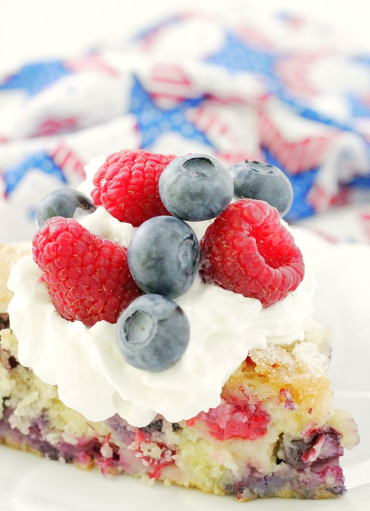 Red White and Blue Berry Cake - Foodtastic Mom