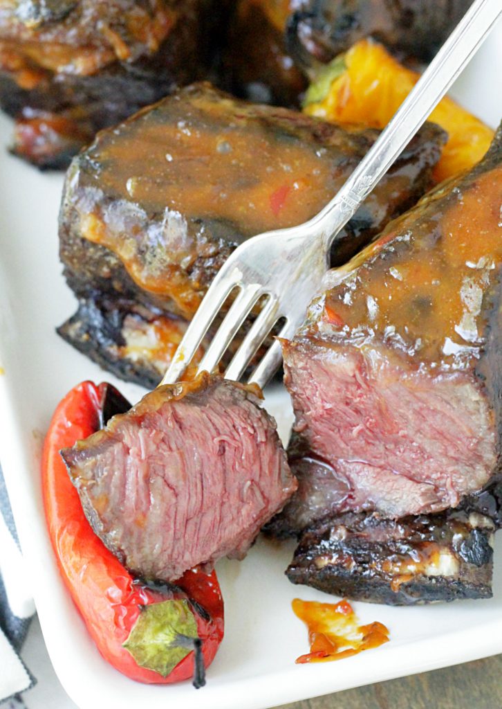 Grilled Short Ribs with Asian Peanut Sauce - Foodtastic Mom