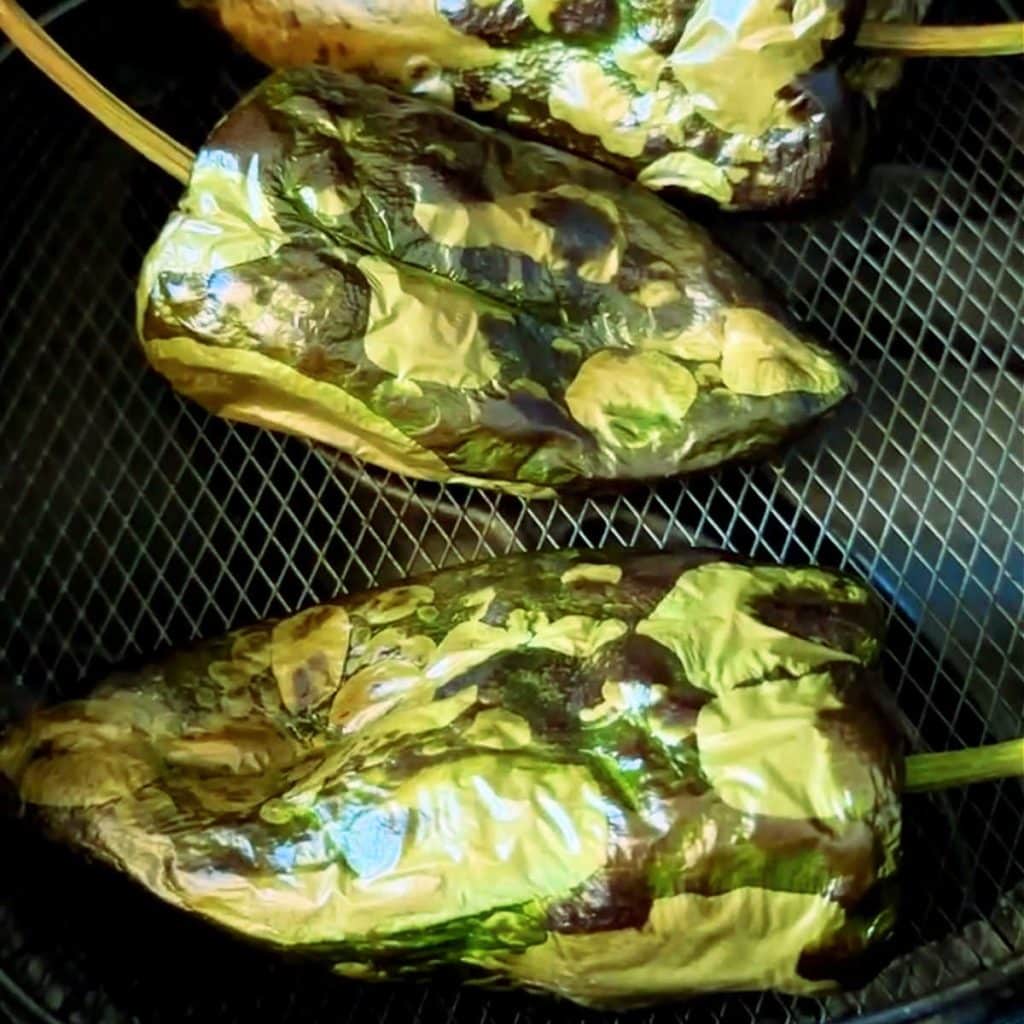 Air Fryer Roasted Poblano Peppers - Foodtastic Mom