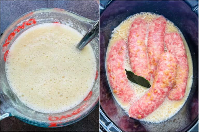 Best Slow Cooker Beer Brats Recipe with Onions - Foodtastic Mom