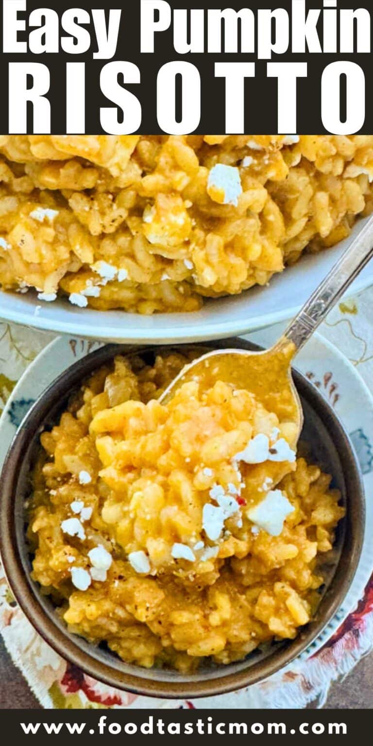 Easy Pumpkin Risotto Recipe with Apple Cider and Feta - Foodtastic Mom