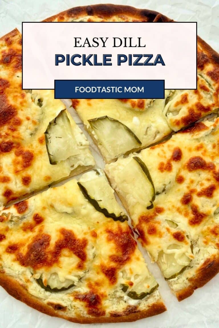 Easy Dill Pickle Pizza with Creamy Garlic Sauce - Foodtastic Mom